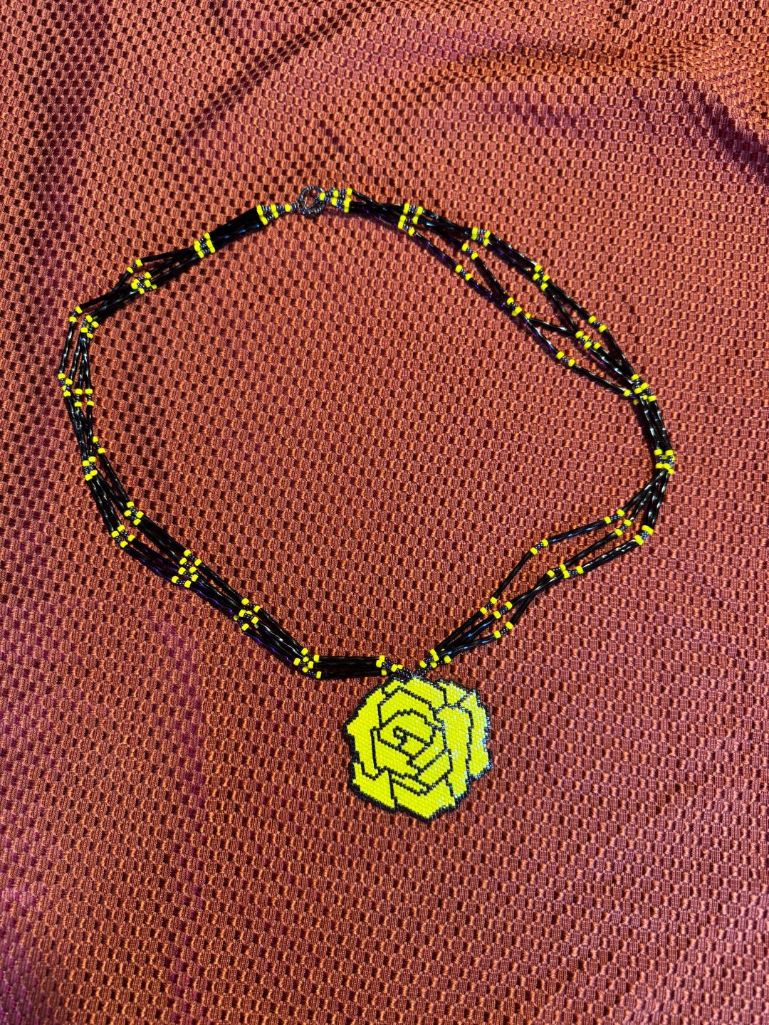 Hand Beaded Native American Yellow Rose Medallion - Etsy