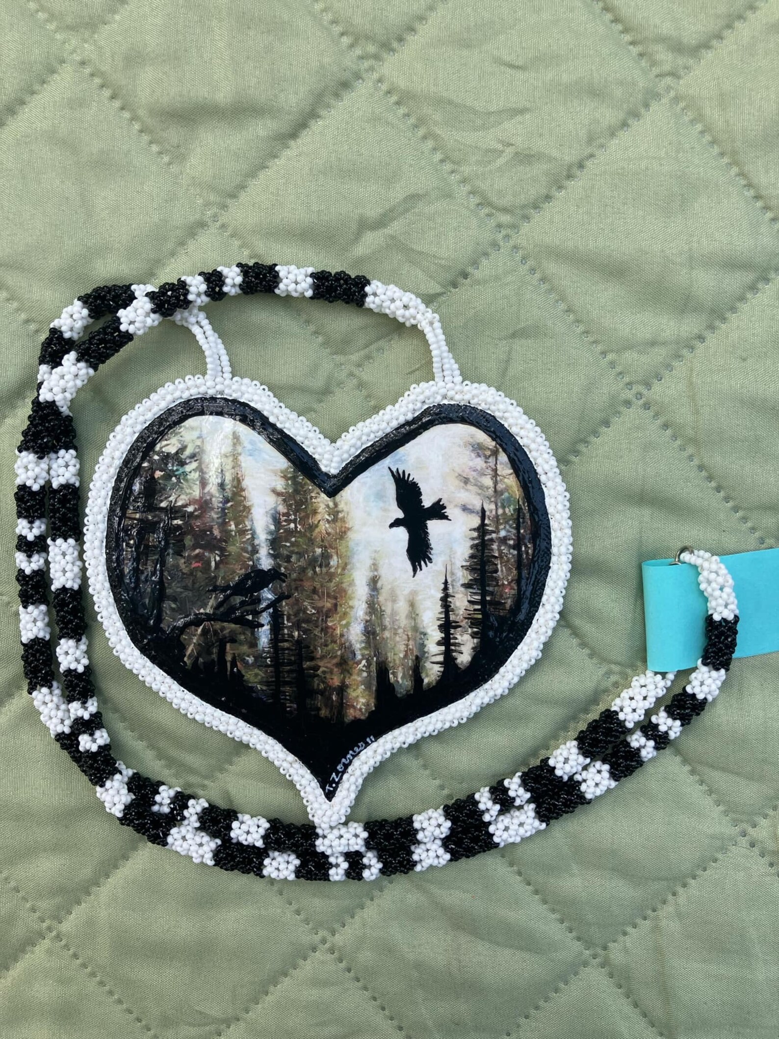 Native American Hand Beaded 2-sided Raven Eagle Medallion - Etsy