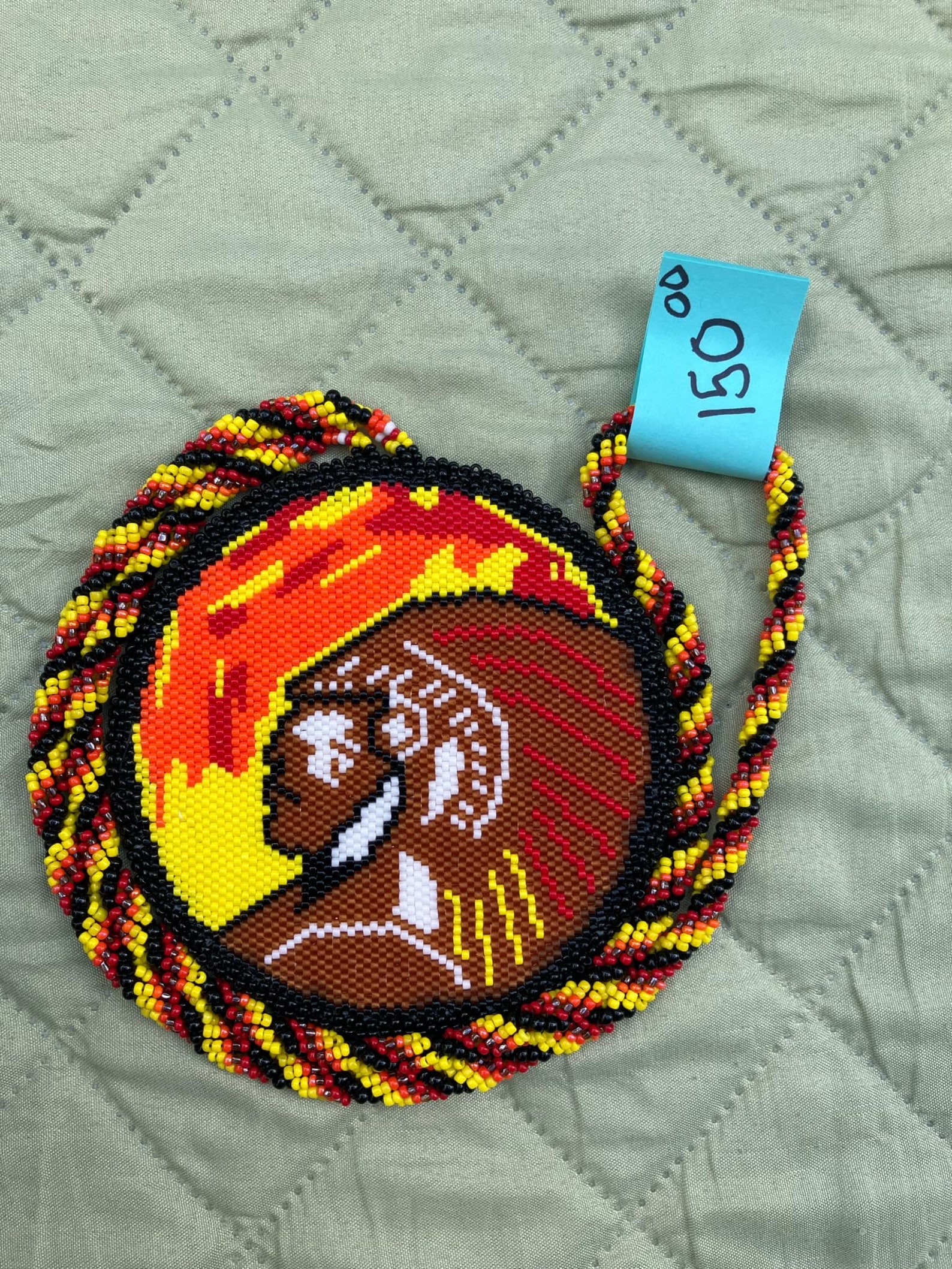 Native American Made Hand Beaded 2-sided Chief Medallion - Etsy