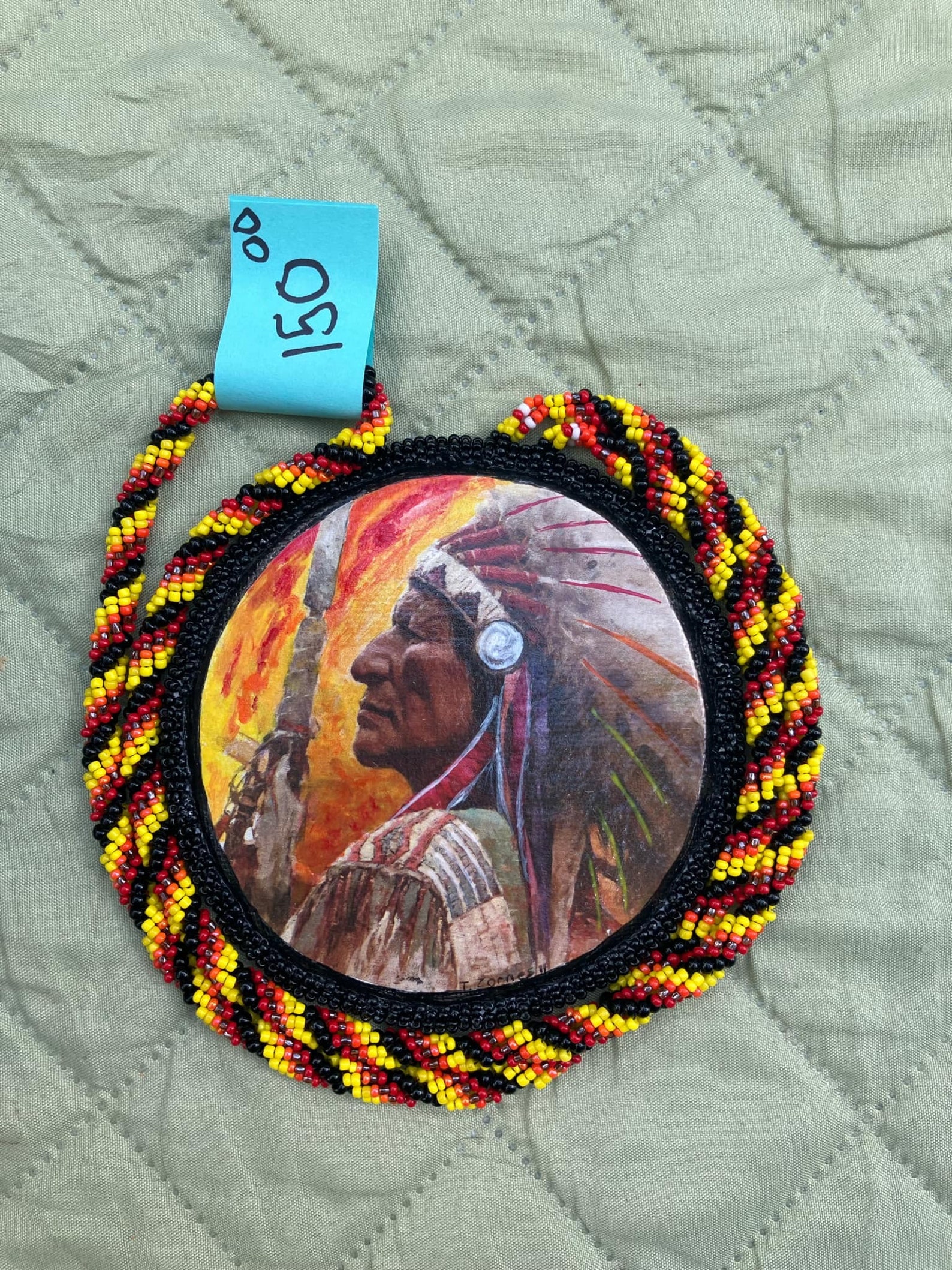 Native American Made Hand Beaded 2-sided Chief Medallion - Etsy