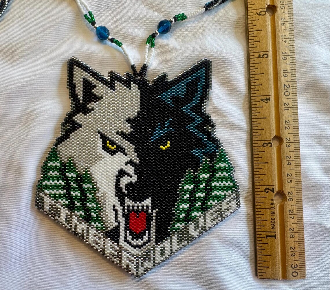 Hand Beaded 2-sided Medallion Native American Made Minnesota ...