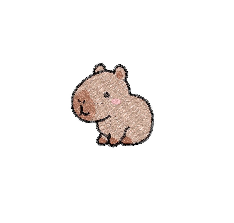 Embroidery Design File Cute Capybara,trendy Embroidery Designs 3 Size ...