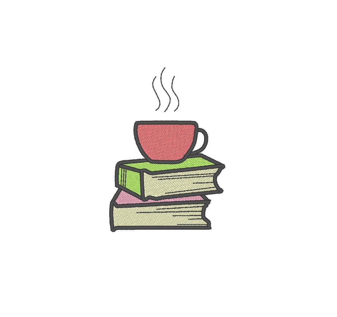 Book Stack Embroidery Design File, Mini Books Embroidery Design 4 Size ...