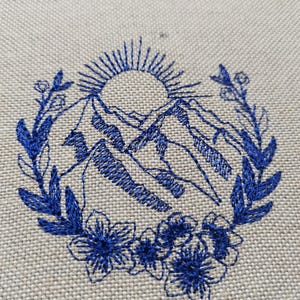 Mountain Embroidery Design,line Art Embroidery Design,bundle Mountain ...