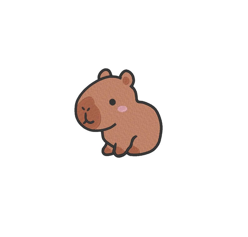 Embroidery Design File Cute Capybara,trendy Embroidery Designs 3 Size ...