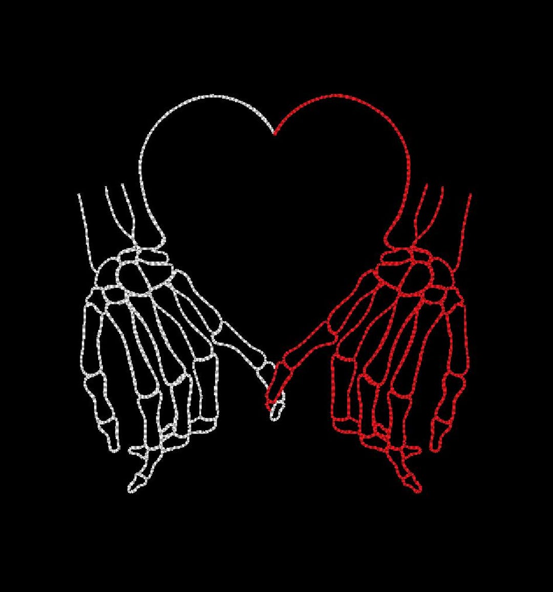 Skeleton Heart Embroidery Design: Halloween Machine Embroidery (instant ...