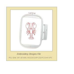 Lobster Embroidery Design Files | Trendy Nautical Machine Embroidery ,5 ...