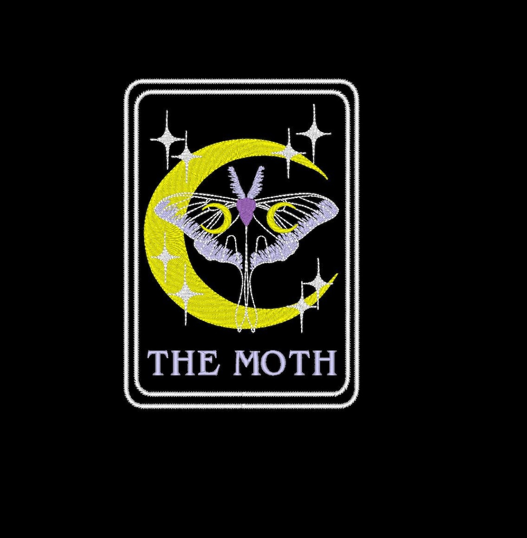 Embroidery Design Lunar Moth Tarot Card,spiritual Embroidery Design ...