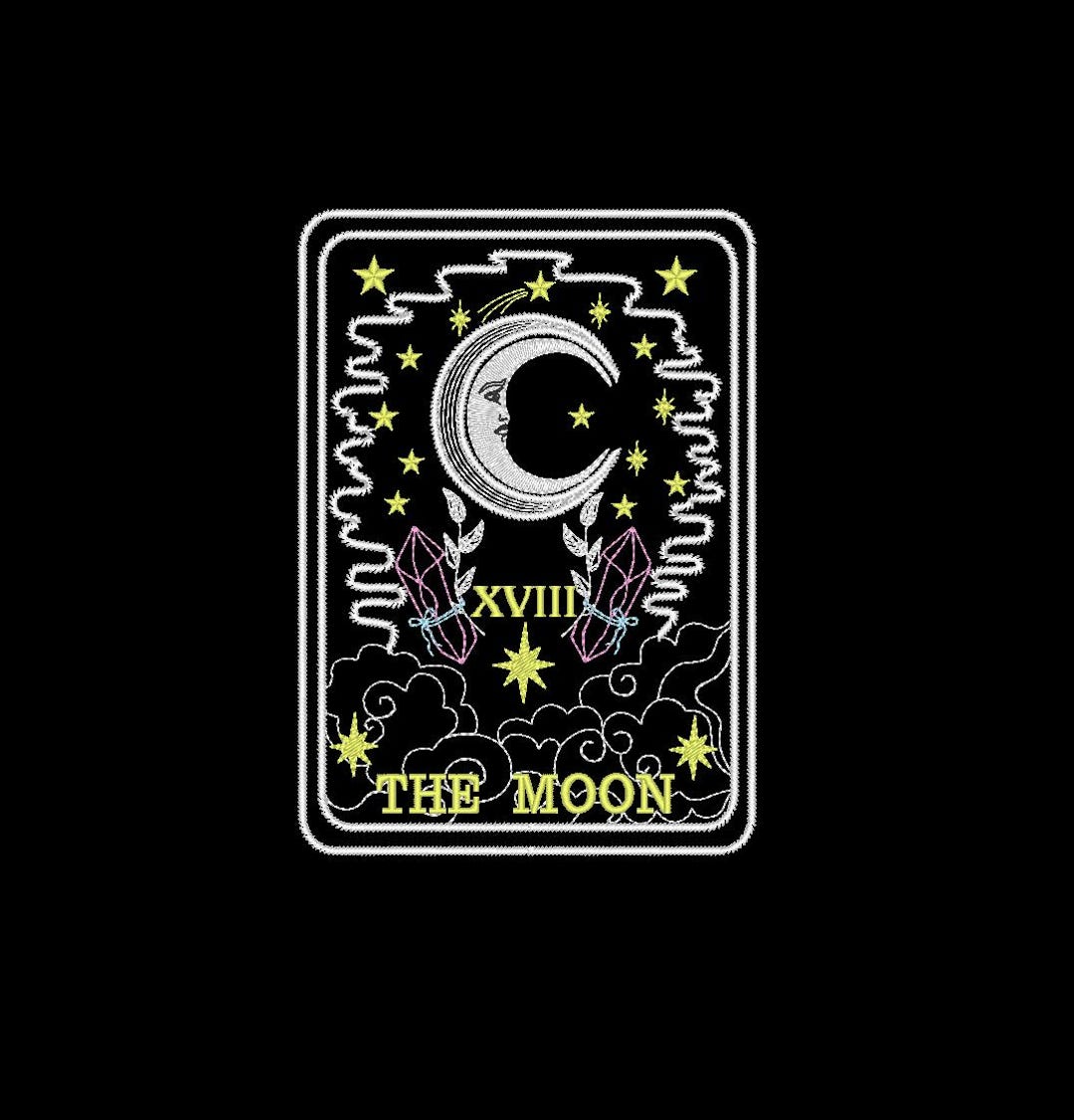 Embroidery Design Moon Tarot Card,spiritual Embroidery Design File ...