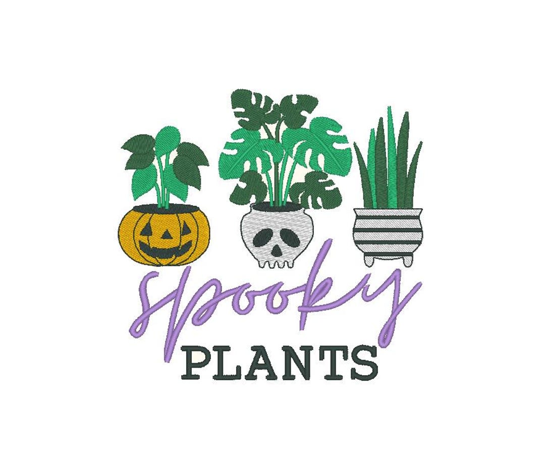 Spooky Plant Embroidery Design: Halloween Trio (3 Sizes) File - Etsy