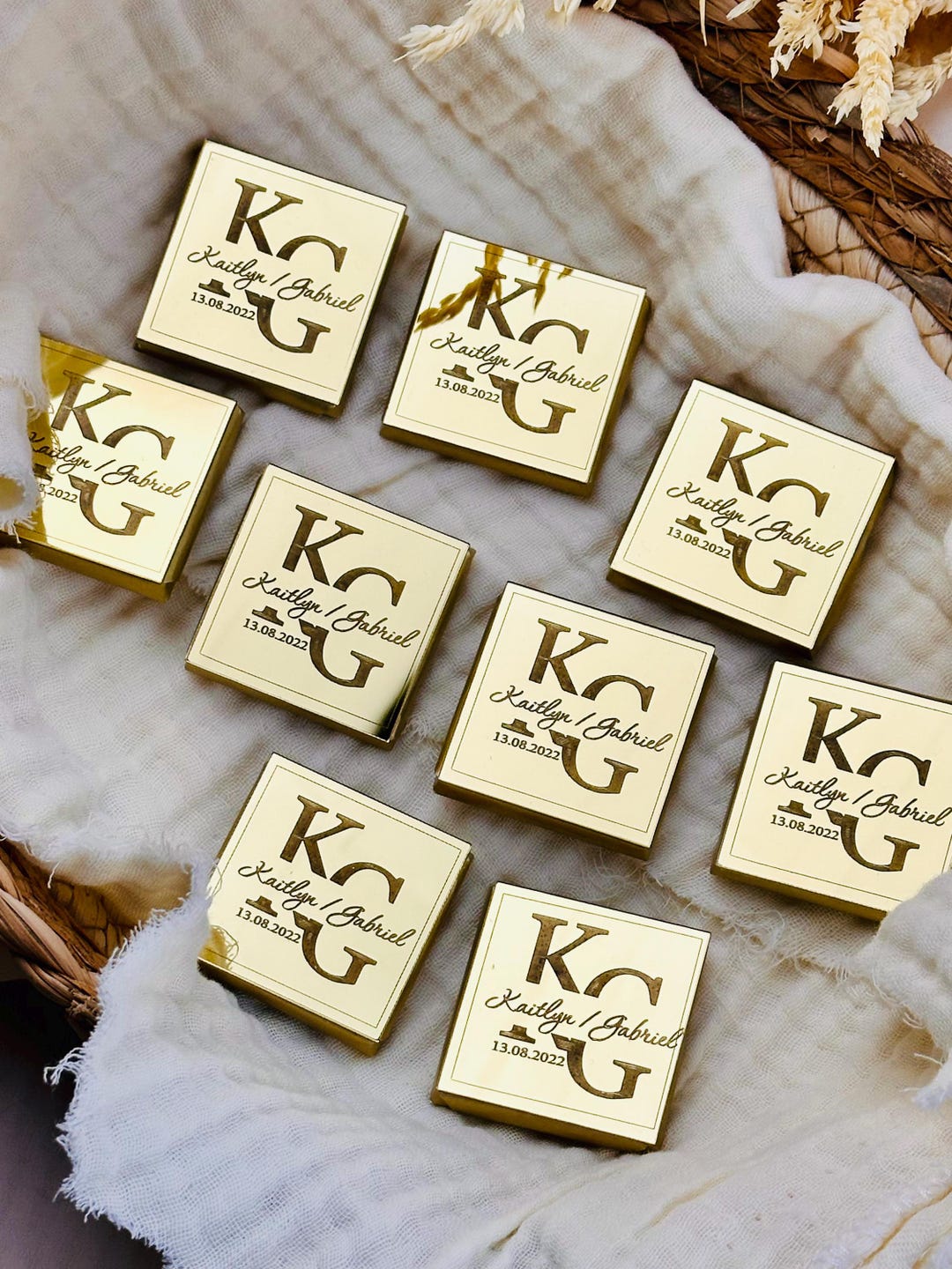 50 Pcs Custom Wedding Chocolate, Favors for Guest, Engagement Chocolate ...