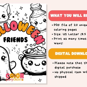 Halloween Coloring Pages, Cute Coloring Book, Coloring Pages for Kids ...