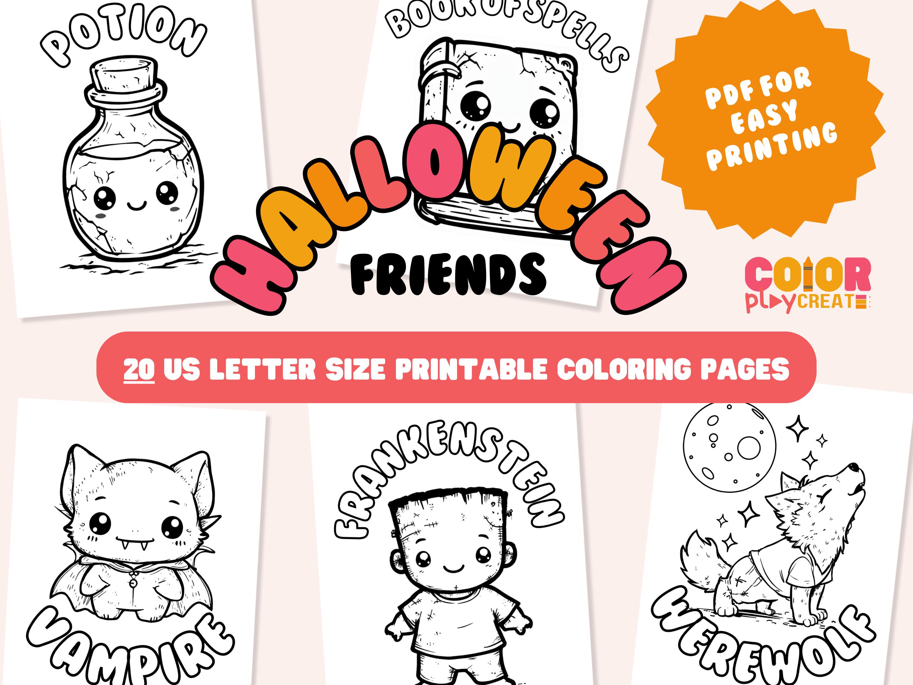 Halloween Coloring Pages, Cute Coloring Book, Coloring Pages for Kids ...