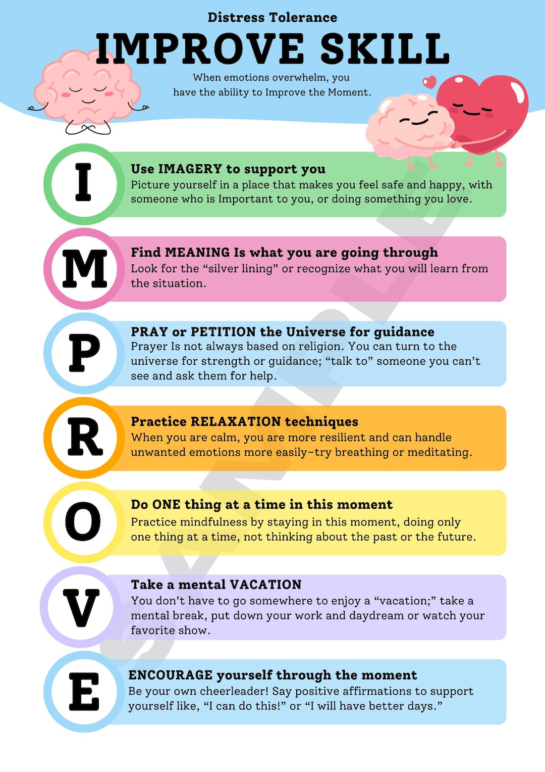 IMPROVE Skills DBT for Kids - Etsy