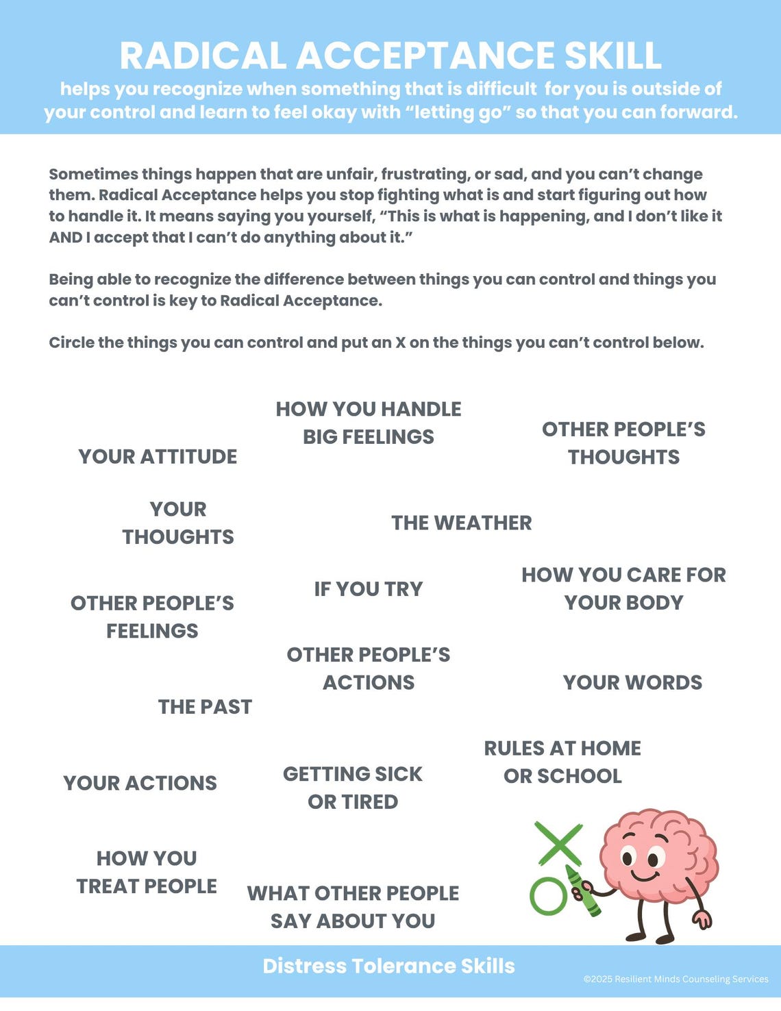 DISTRESS TOLERANCE Skills Pack DBT for Kids - Etsy