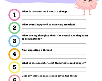 Emotion Regulation DBT Skills Sheets - Etsy