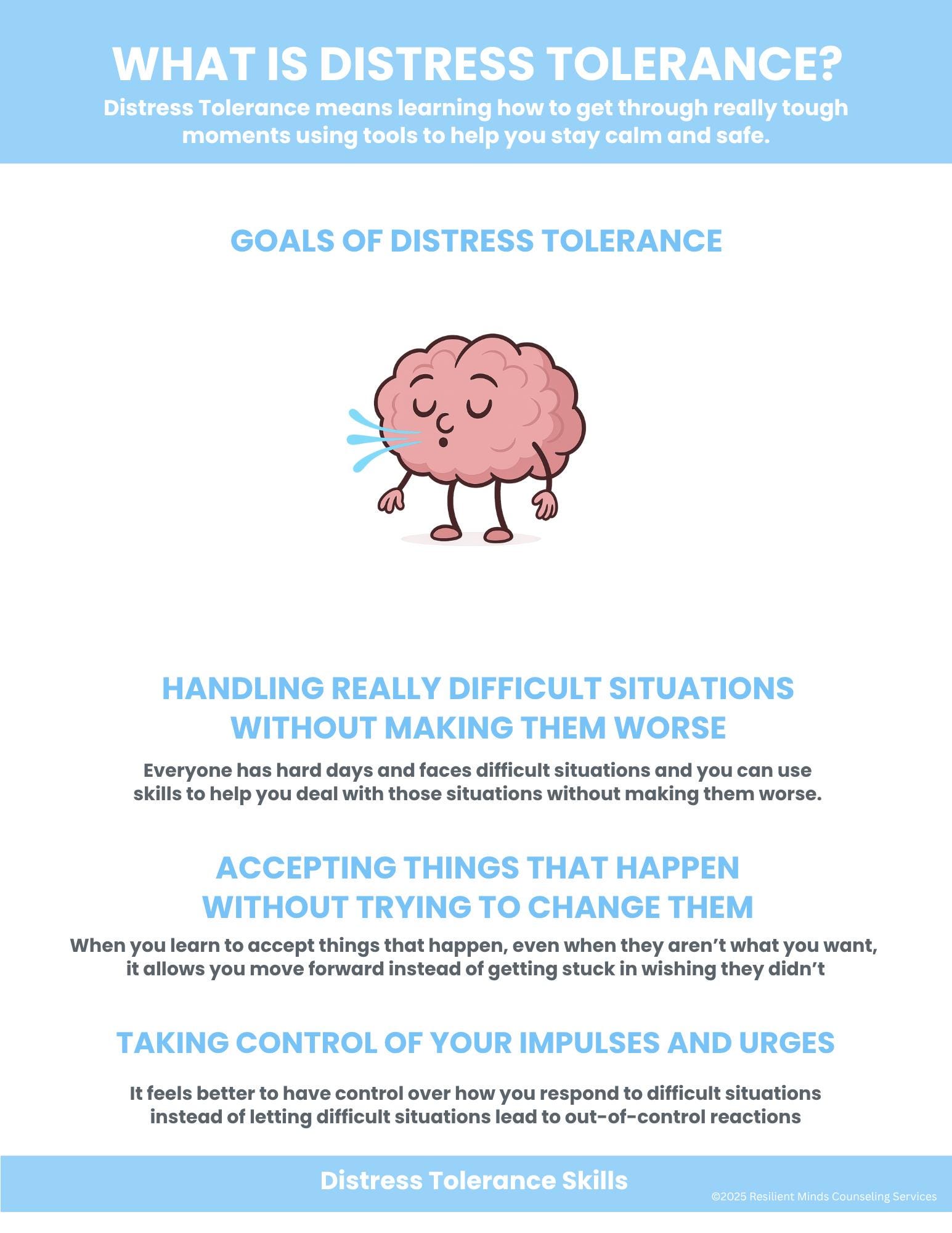 DISTRESS TOLERANCE Skills Pack DBT for Kids - Etsy