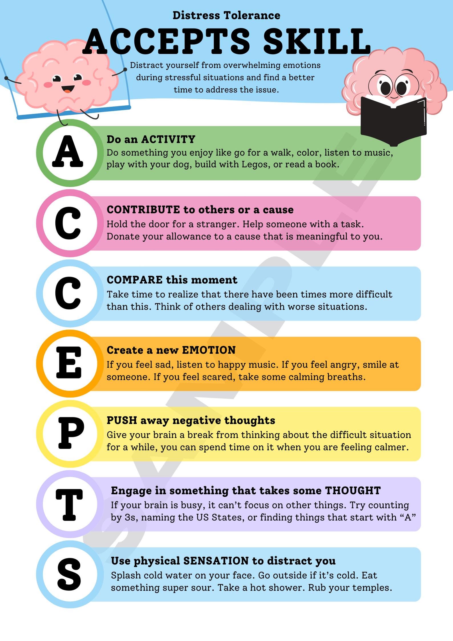 ACCEPTS Skills DBT for Kids - Etsy