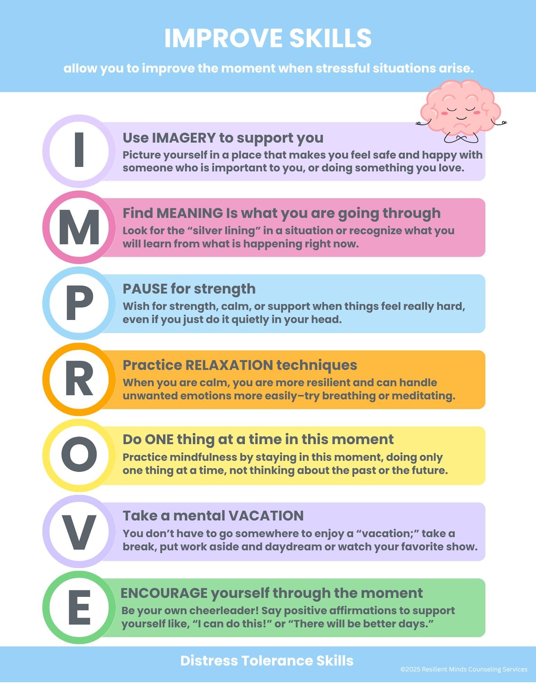 IMPROVE Skills DBT for Kids - Etsy