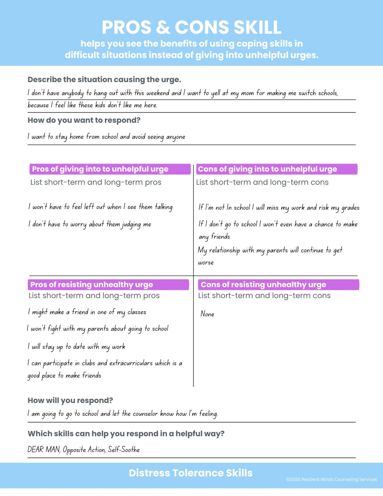 DISTRESS TOLERANCE Skills Pack DBT for Kids - Etsy