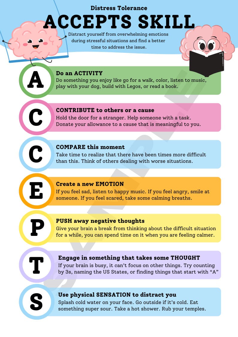 IMPROVE Skills DBT for Kids - Etsy