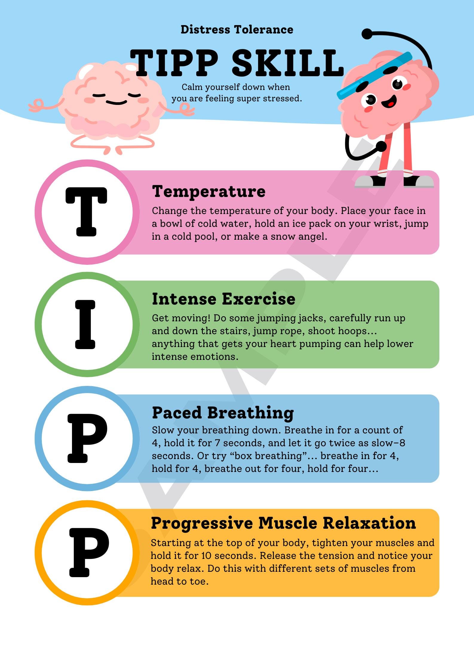 TIPP Skill DBT for Kids - Etsy