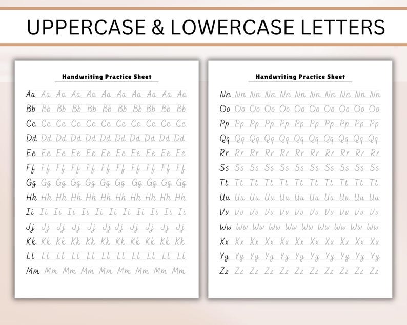 Printable Print Handwriting Worksheets. Uppercase, Lowercase Alphabet ...