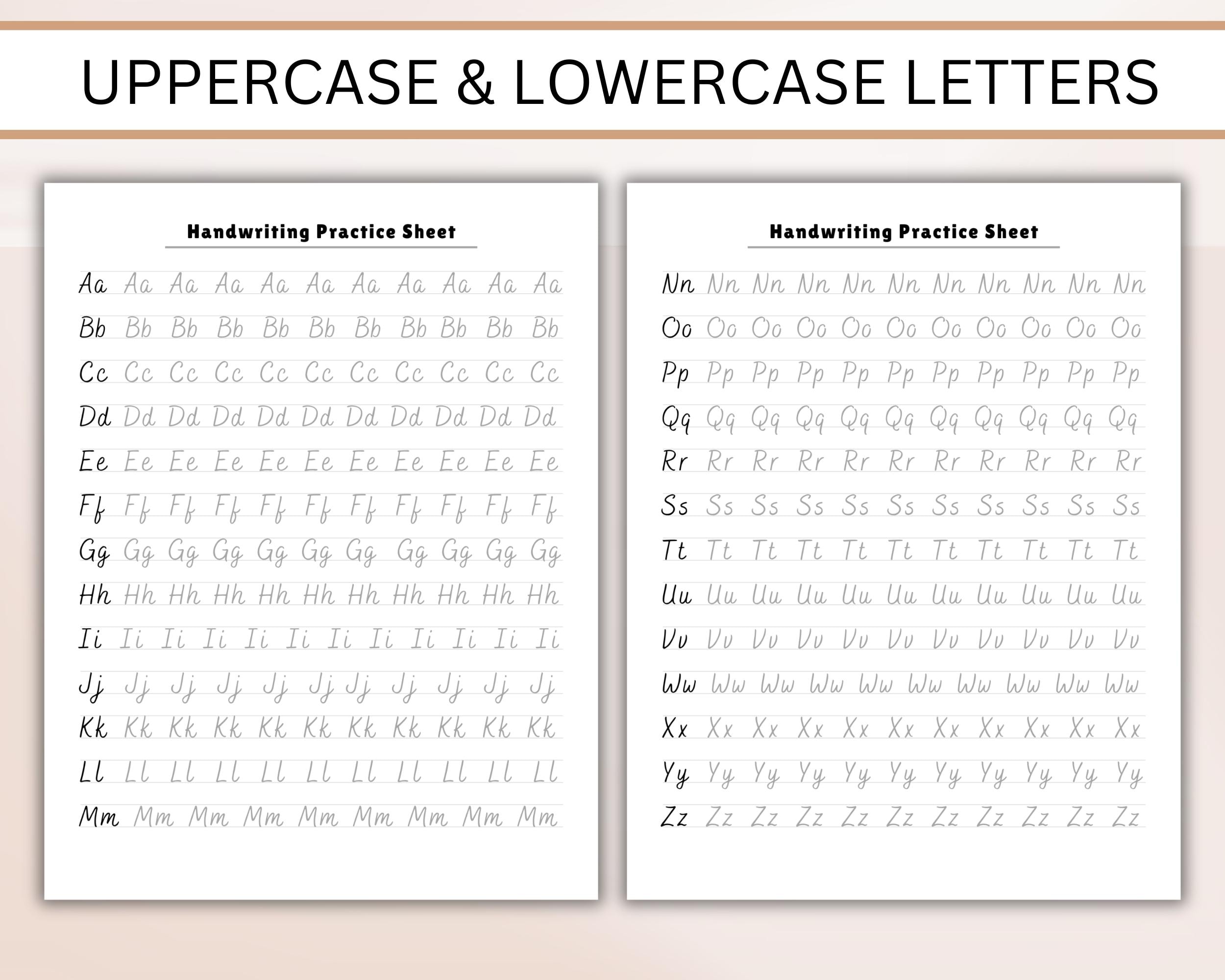 Printable Print Handwriting Worksheets. Uppercase, Lowercase Alphabet ...