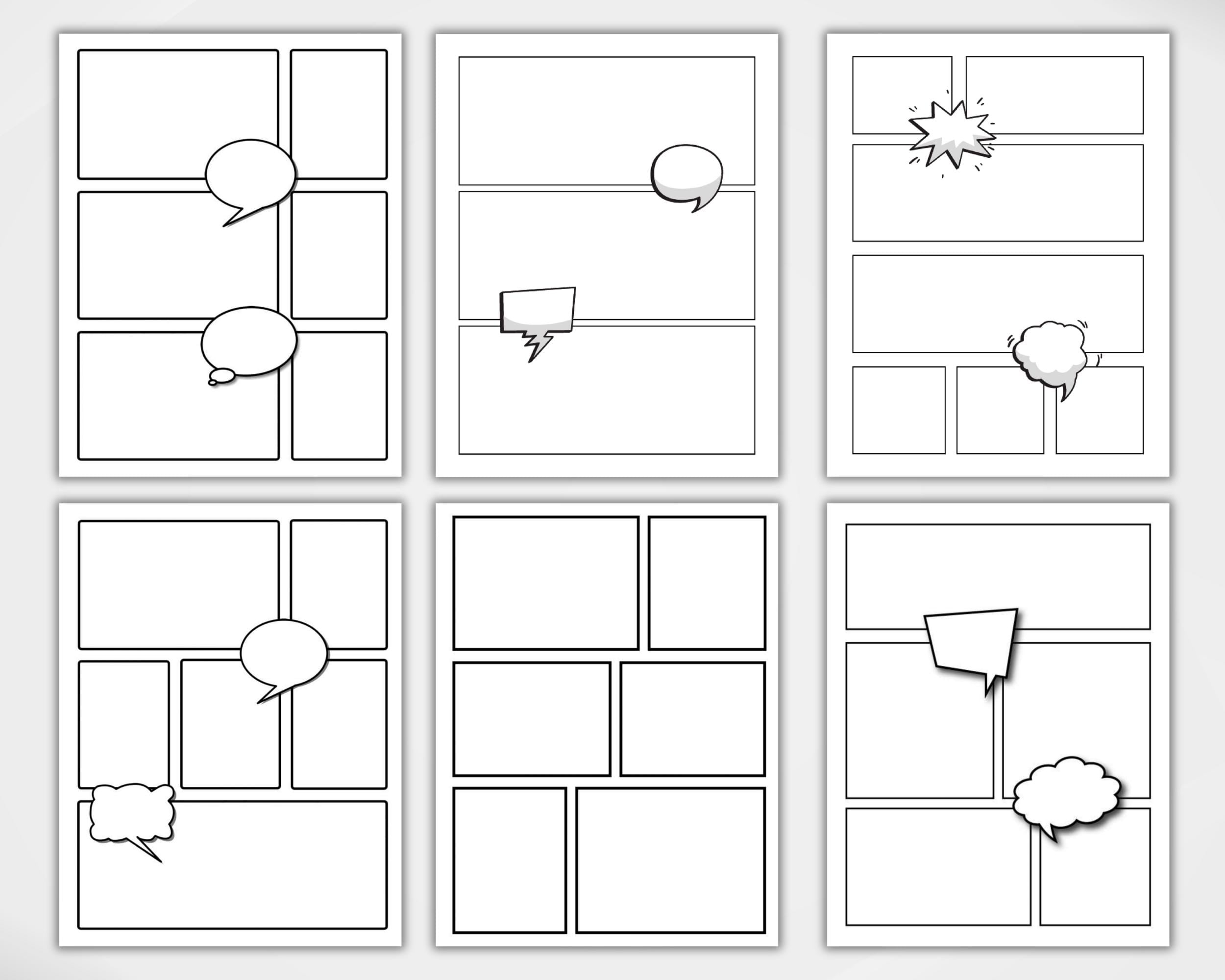 Printable Blank Comic Book Template. Comic Drawing Book. Digital Comic ...