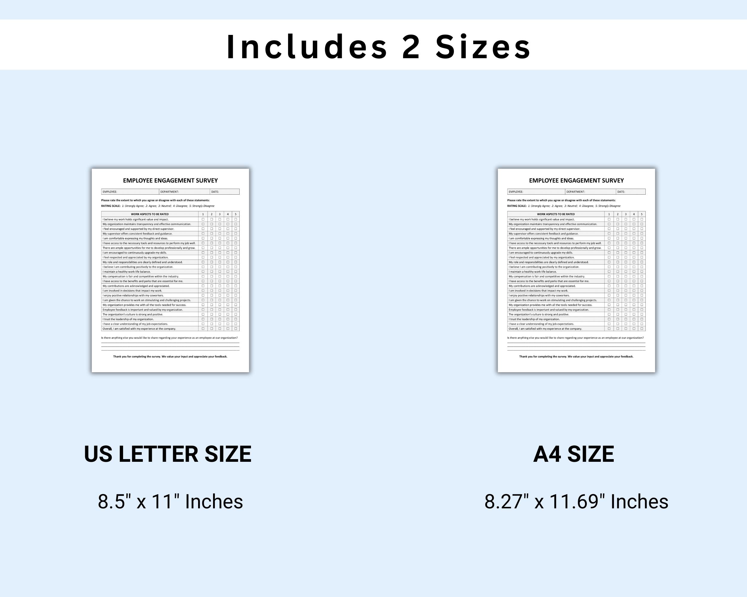 Printable Employee Engagement Survey Template | HR Survey Form ...
