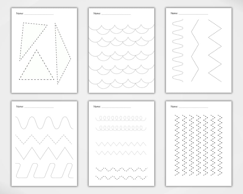 PRINTABLE Preschool Line Tracing Worksheets Lines Trace Pages ...