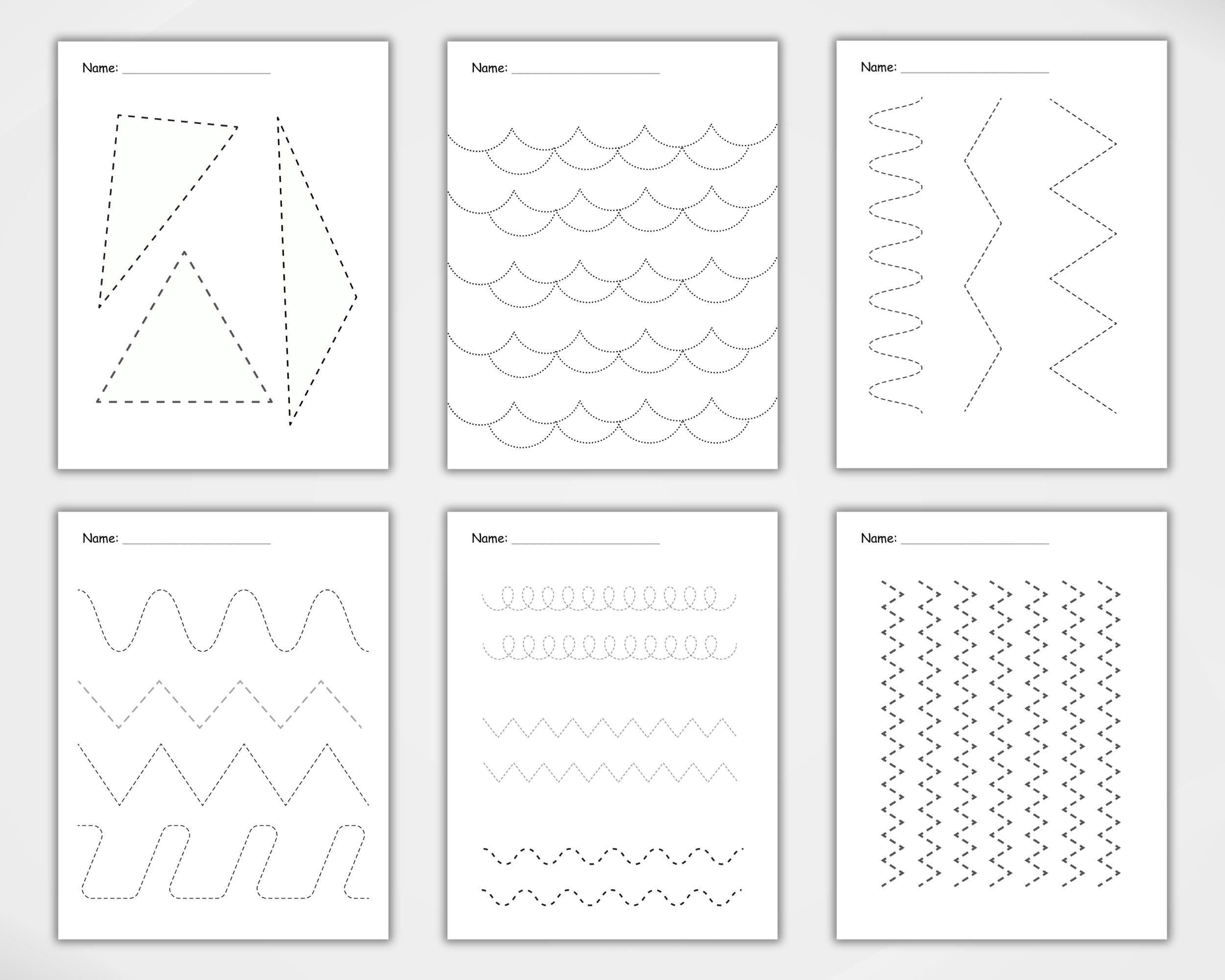 PRINTABLE Preschool Line Tracing Worksheets Lines Trace Pages ...