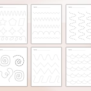 20 Preschool Line Tracing Worksheets Bundle. Printable Line Trace Page ...
