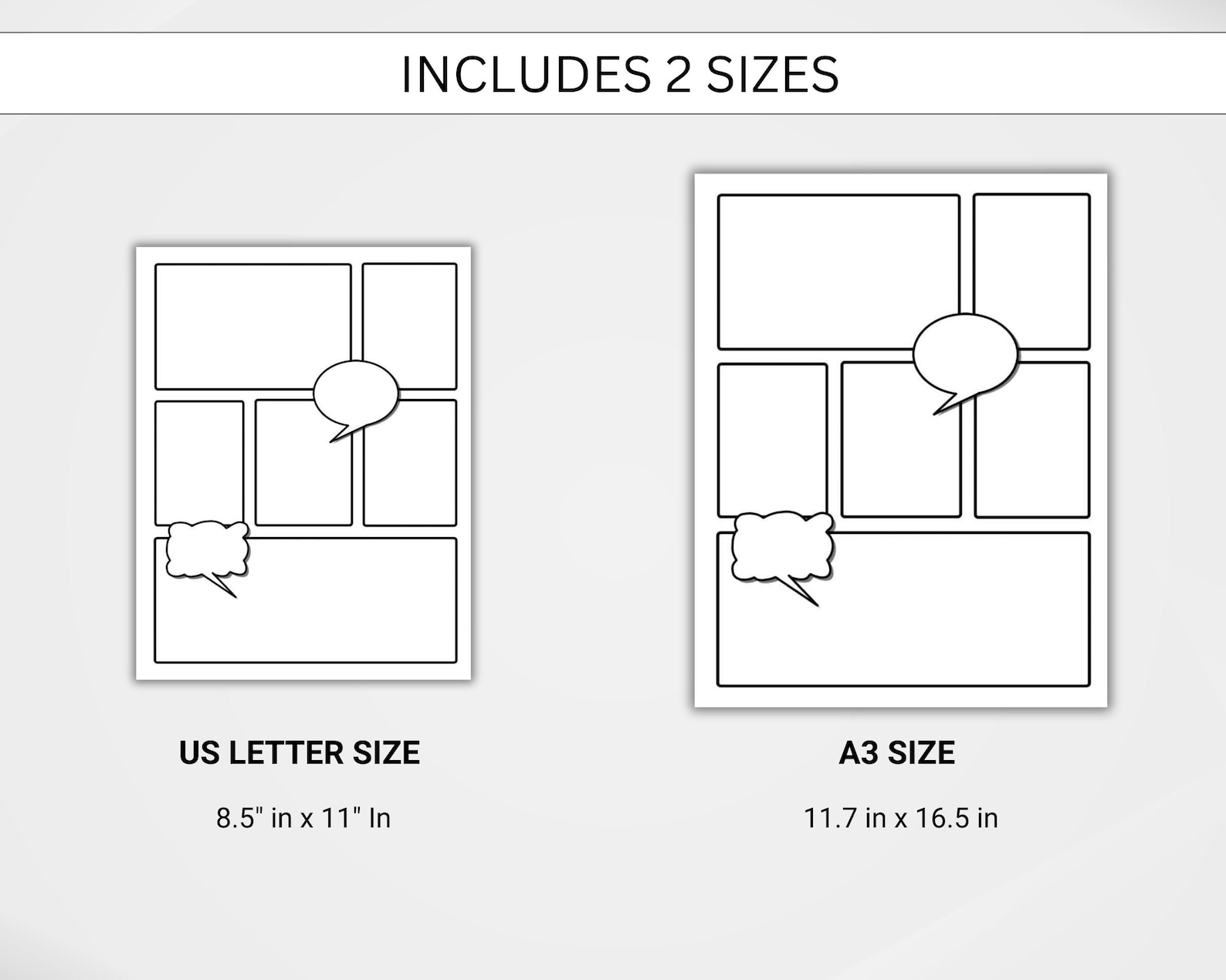 Printable Blank Comic Book Template. Comic Drawing Book. Digital Comic ...