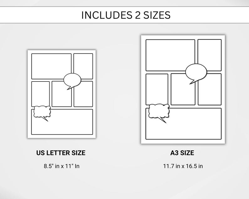 Printable Blank Comic Book Template. Comic Drawing Book. Digital Comic ...
