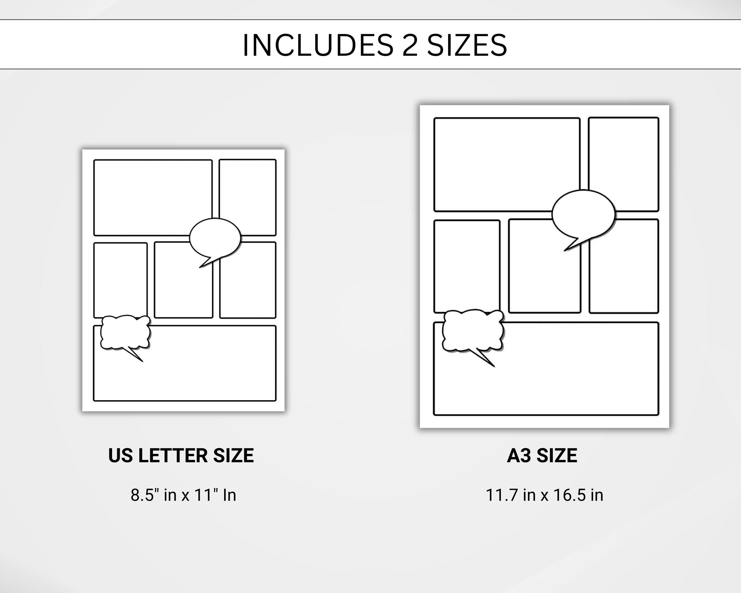 Printable Blank Comic Book Template. Comic Drawing Book. Digital Comic ...