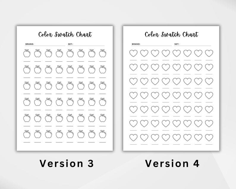 Printable Coloring Swatch Chart. Marker Color Sheet. Color Palette ...