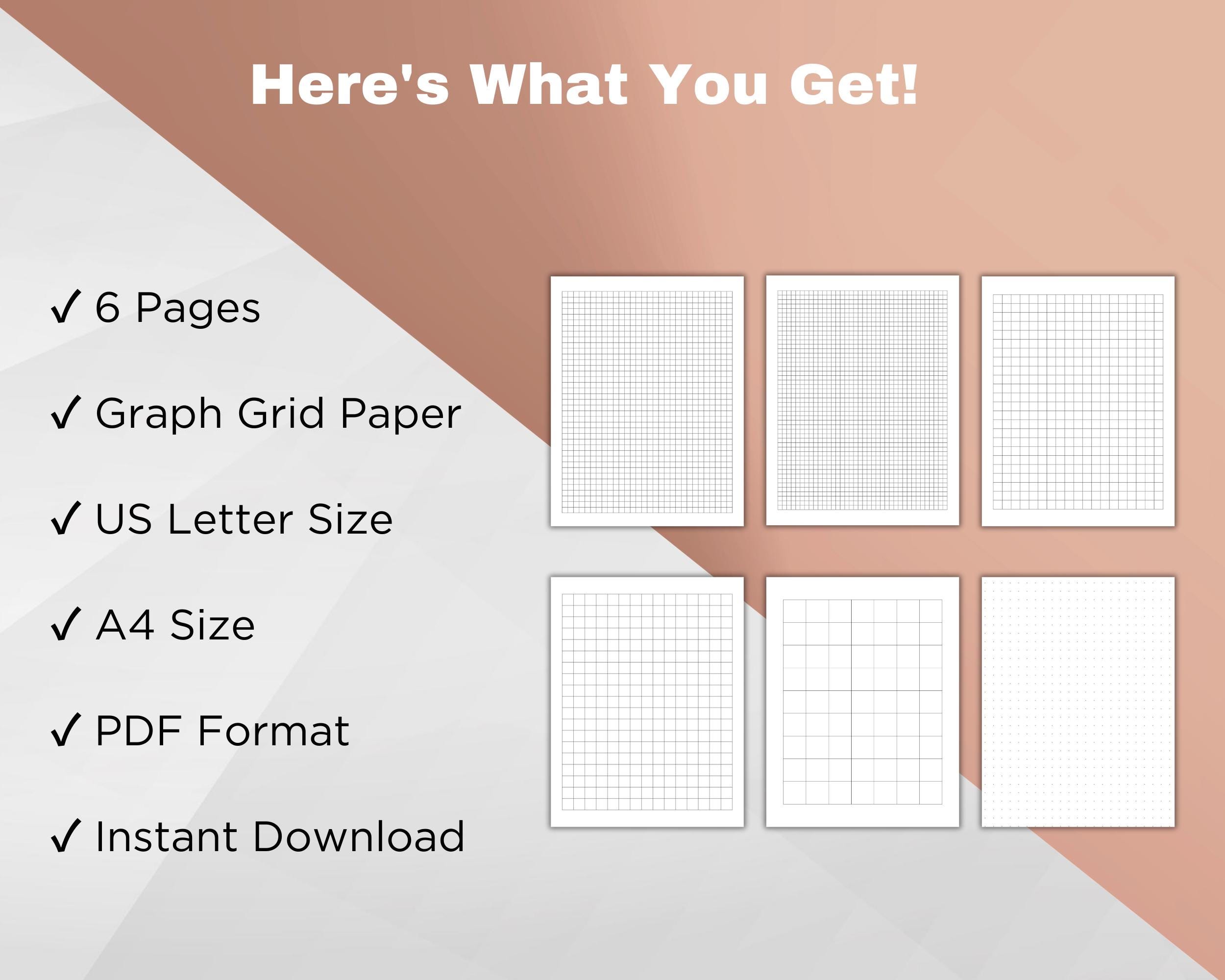 Graph Paper Bundle. Printable Graph Grid Paper. Dot Grid Paper. Digital ...