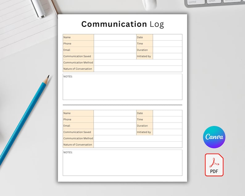 Printable Communication Log. Call Log Template. Parent Communication ...