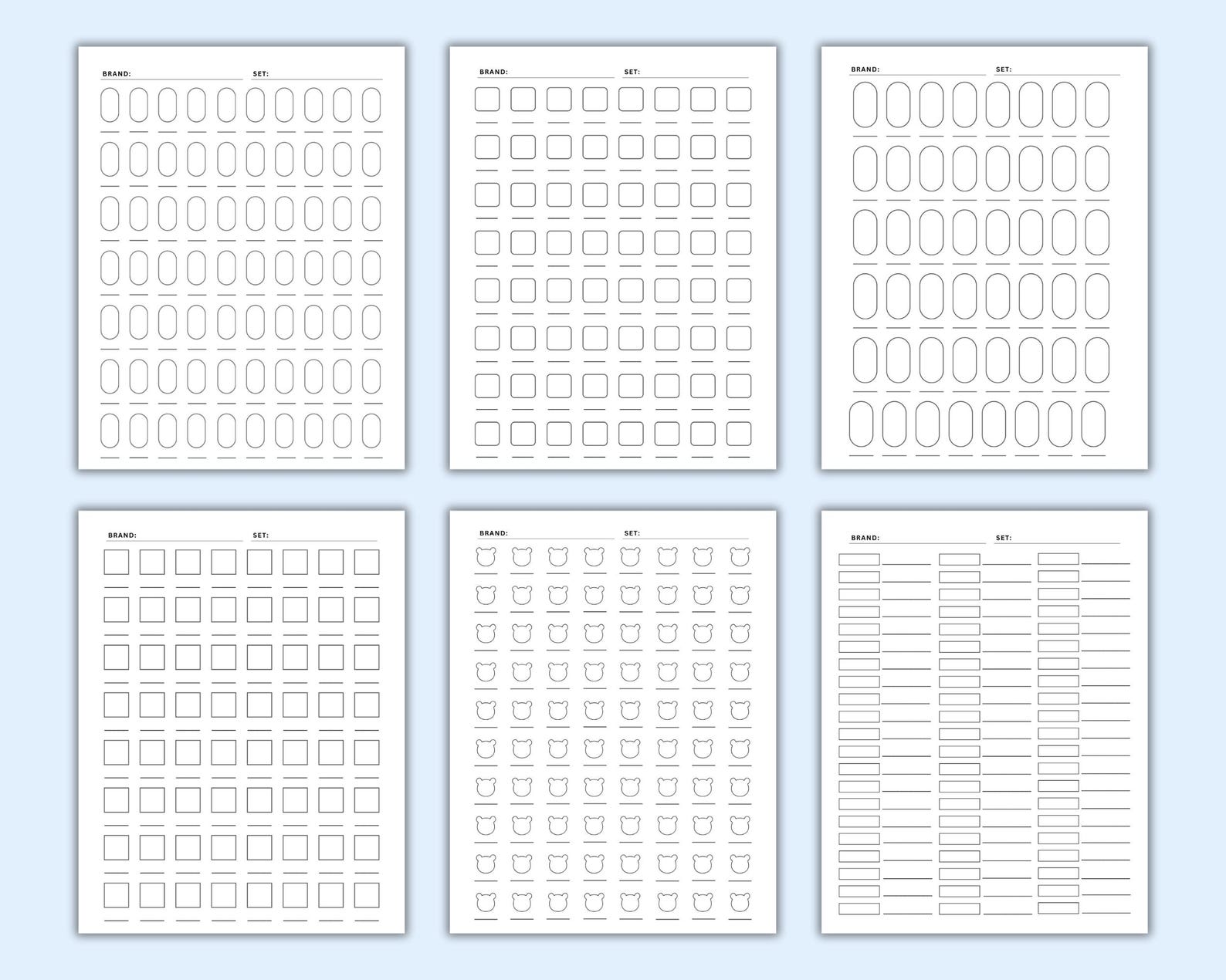 Printable Coloring Swatch Chart. Marker Color Sheet. Color Palette ...
