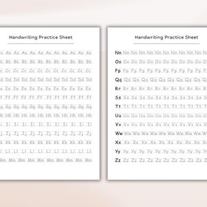 Printable Handwriting Practice Sheets. Handwriting Worksheets. Alphabet ...