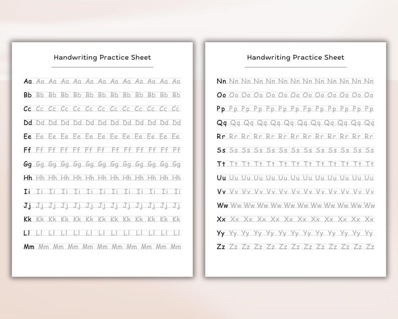 Printable Handwriting Practice Sheets. Handwriting Worksheets. Alphabet ...