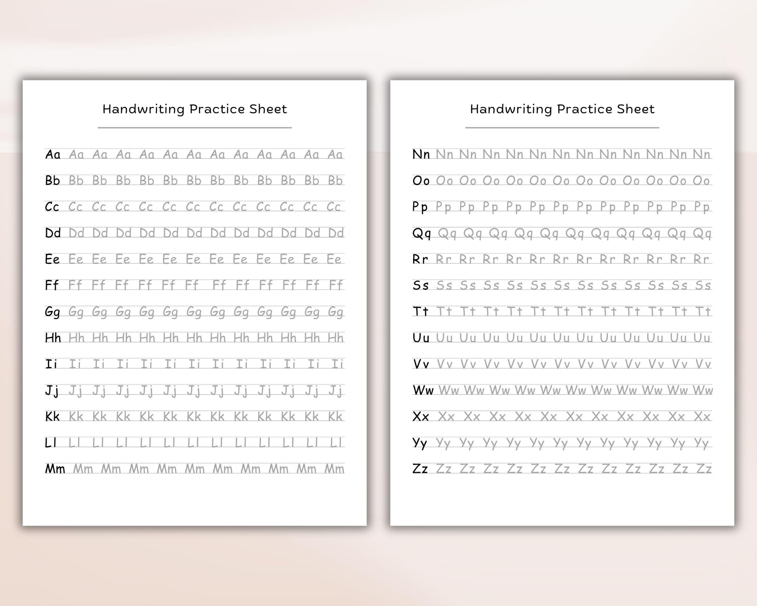 Printable Alphabet Tracing Worksheets: Handwriting Practice (PDF & PNG ...