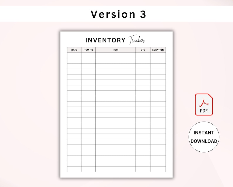 5 Inventory Tracker Bundle. Business Product Inventory List. Inventory ...