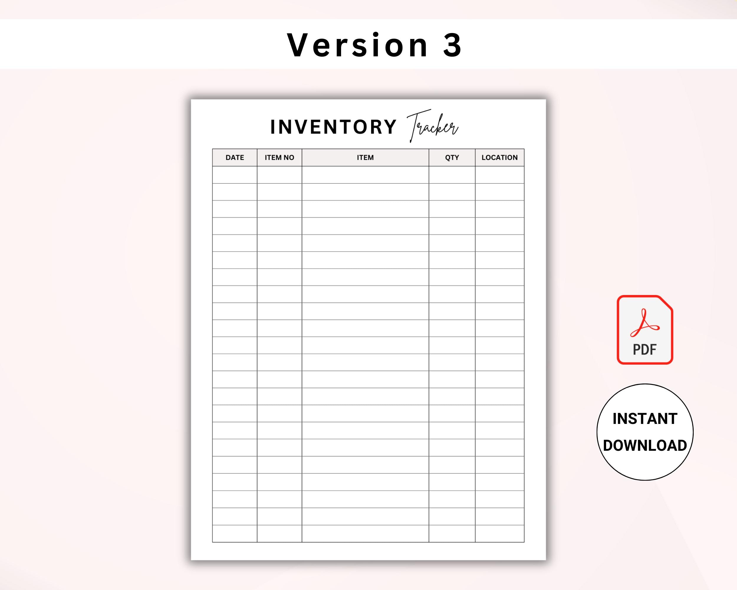5 Inventory Tracker Bundle. Business Product Inventory List. Inventory ...
