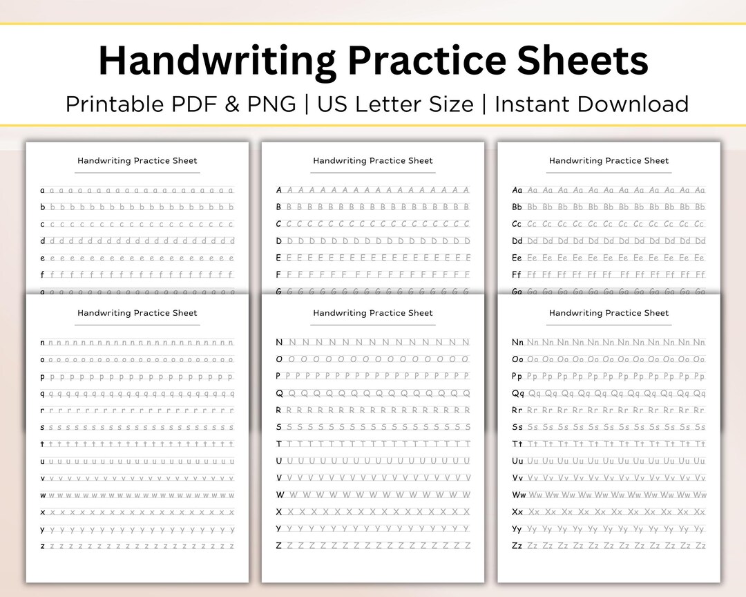 Printable Handwriting Practice Sheets. Handwriting Worksheets. Alphabet ...