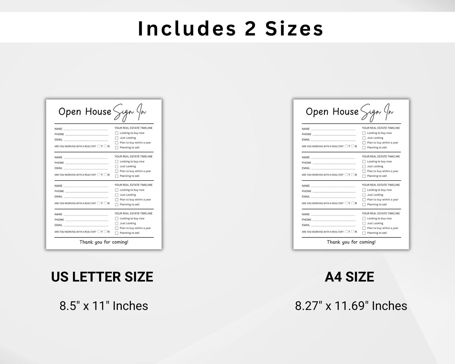 EDITABLE Open House Sign in Sheet. Printable Real Estate Marketing ...