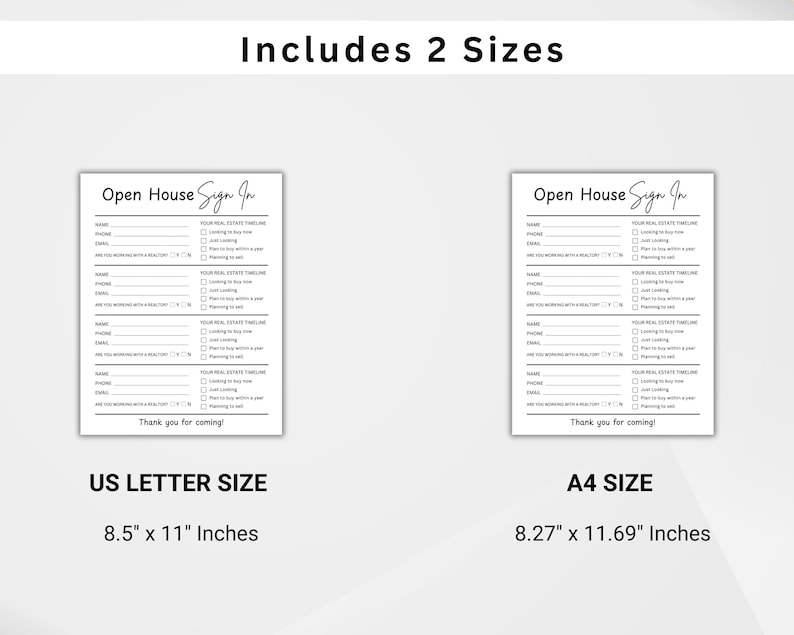 EDITABLE Open House Sign in Sheet. Printable Real Estate Marketing ...