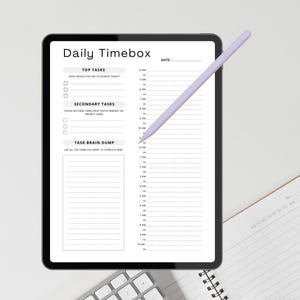 Printable Daily Timebox Planner. Time Blocking Plan. Timeboxing Digital ...