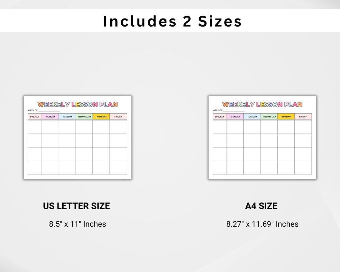 Printable Weekly Lesson Plan for Preschool. Homeschool Teacher Planner ...